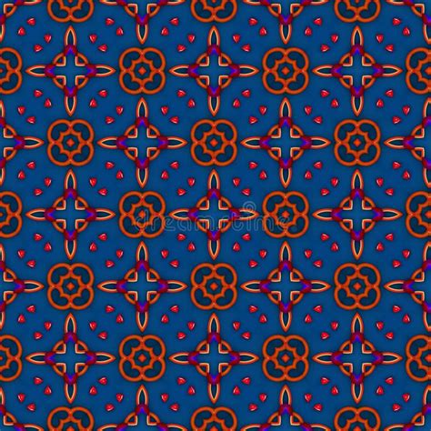 Colorful Symmetrical Repeating Patterns For Textiles Ceramic Tiles