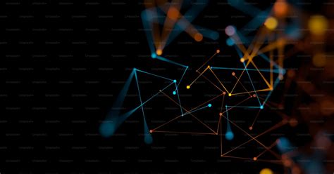 Defocus Dots And Lines Connection On Abstract Technology Background3d