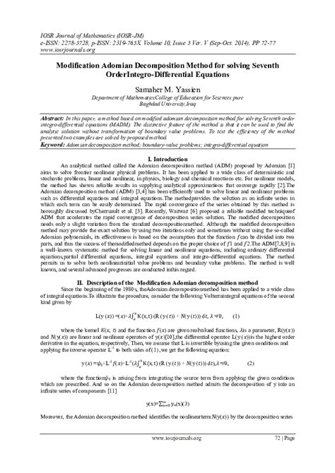 Pdf Modification Adomian Decomposition Method For Solving Seventh