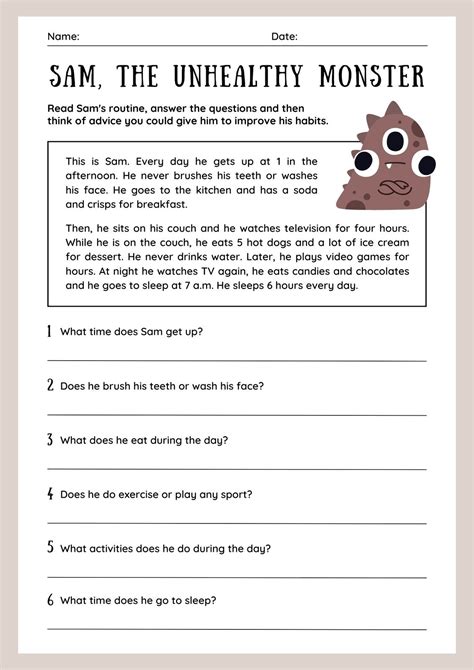 Reading Comprehension Open Ended Questions Worksheets Reading Comprehension Worksheets