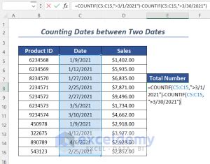 Excel COUNTIF Function With Multiple Criteria Date Range