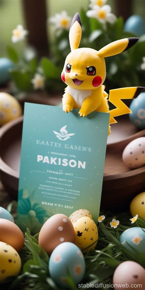 A Pokemon Themed Easter Party Invitation Leaning Heavily Into The