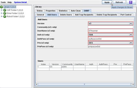 Create An SNMP V User