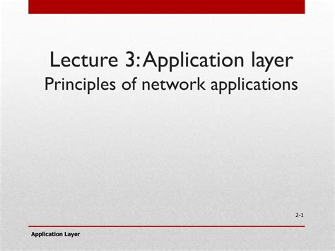 Ppt Lecture 3 Application Layer Principles Of Network Applications