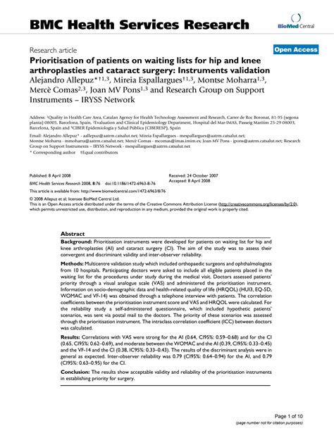 Solution Prioritisation Of Patients On Waiting Lists For Hip And Knee