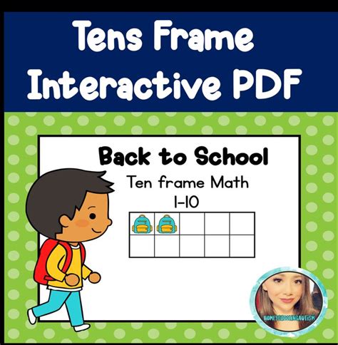 Tens Frame Interactive Pdf School Supplies Ten Frame Math About Me