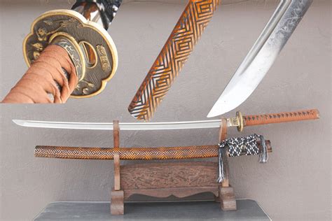 Solid Wood Carving Sheath Samurai Swordpure Copper Fittings Katanat10