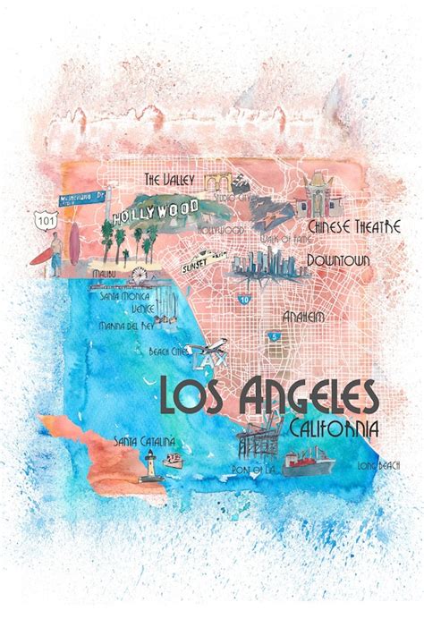 Los Angeles Downtown Tourist Map 60 Photos
