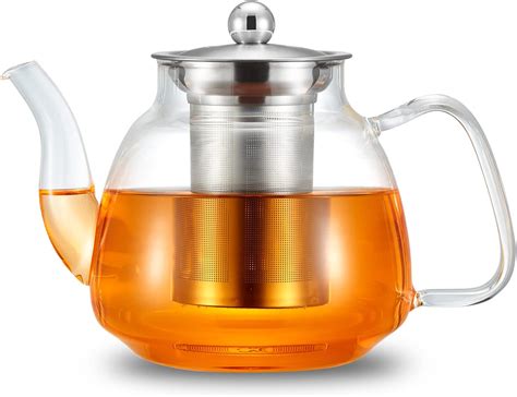 42oz1250ml Glass Tea Kettle，glass Teapot With Removable