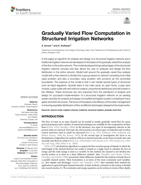 pdf gradually varied flow computation in structured irrigation networks