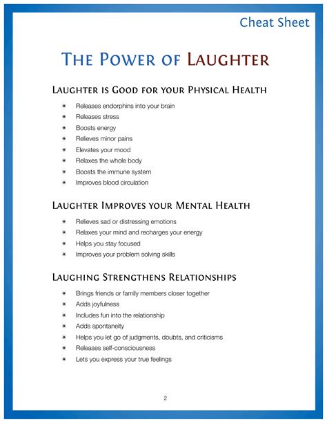 The Power Of Laughter Cheat Sheet Pdf