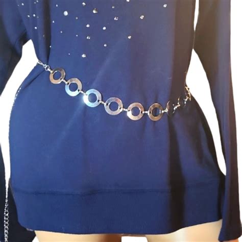 Boho Princess Accessories Belt Silver Tone Circle Streetwear Chain