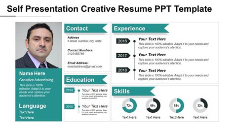 Plantilla PPT del curriculum vitae creativo de la autopresentación | Presentación de imágenes de ...