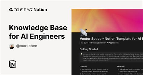 תבנית Knowledge Base For Ai Engineers Marketplace של Notion