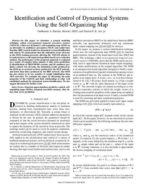 Pdf Identification And Control Of Dynamical Systems Using The Self