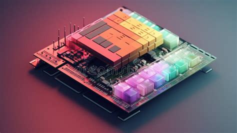 Computer Chip In Trending Color Palette With Generative AI Stock Illustration Illustration Of