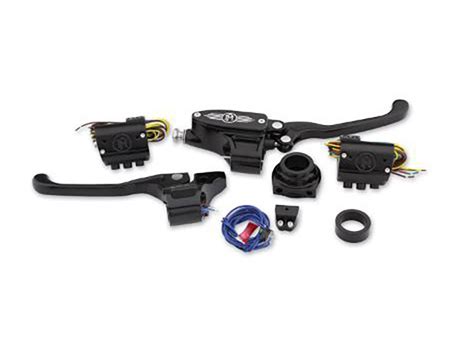 Performance Machine Handlebar Control Kit Black Contrast Cut Fits Hd