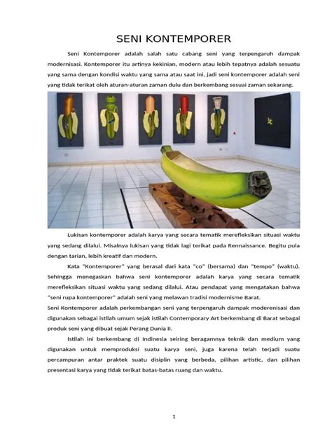 Seni Kontemporer Pdf Plastic Arts Social Science