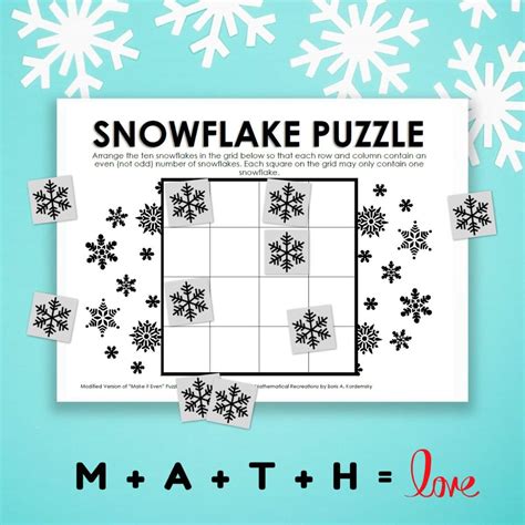 Snowflake Puzzle Math Love