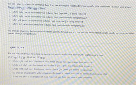Solved For The Haber Synthesis Of Ammonia How Does Chegg