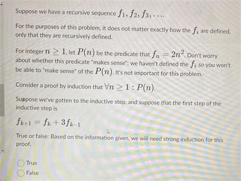 solved suppose we have a recursive sequence f1 f2 f3 … for