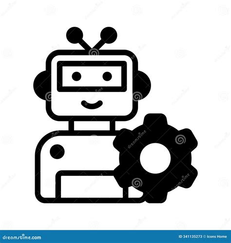 Robotic Engineering Robot Setting Icon Design Stock Illustration