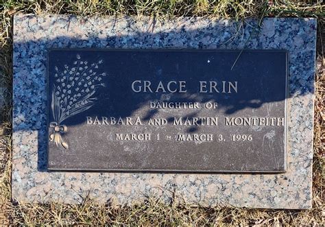 Grace Erin Monteith 1996 1996 Find A Grave Memorial