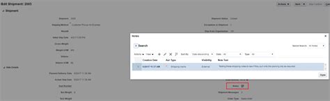 Oracle11g Oracle Cloud How To Get Shipping Notes For A Shipment