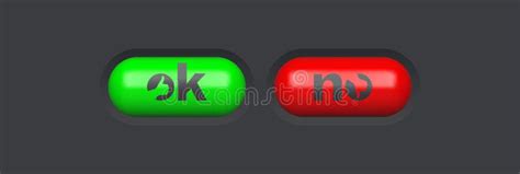 Yes And No Icon Glossy Web Elements Colored Oval Buttons For Your Design 3d Glass Menu Icons