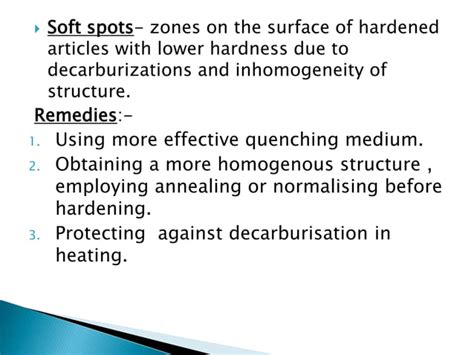 Heat Treatment Defects Andand Its Remedies Pptx Chemistry Science