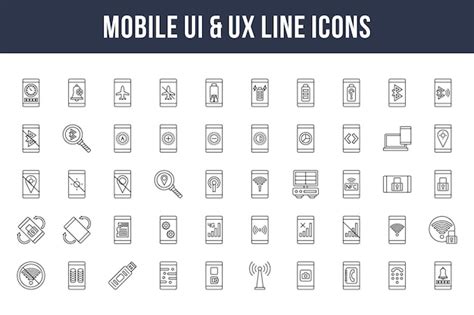 Premium Vector Mobile Ui Ux Line Icons