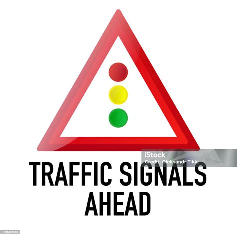 교통 신호등 Aheinformation 및 경고 알림 및 주의 현실적인 국제 도로 도로 표지판 학습 교육 운전 코스 라이센스 아이콘흰색 배경에 고립 된 벡터 그림 컬렉션에서