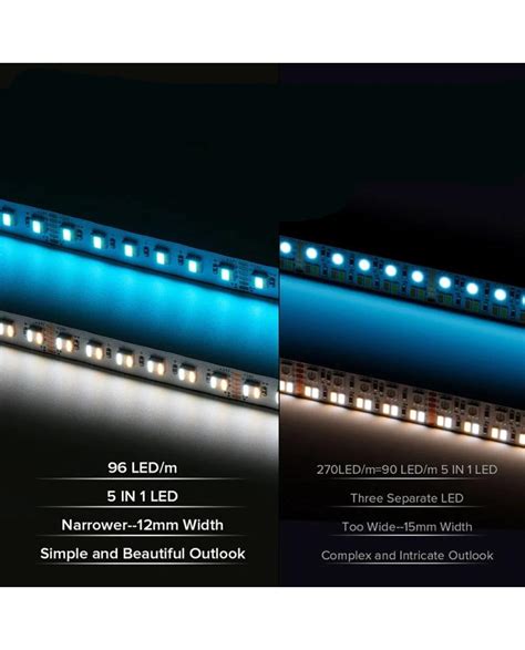 5 In 1 Waterproof 24v Rgbcct Led Strips 96ledsm 164ft