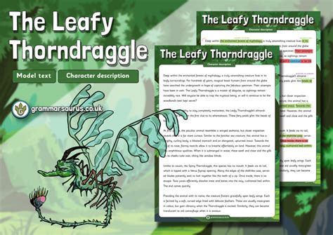 Year 4 Model Text Character Description The Leafy Thorndraggle Grammarsaurus
