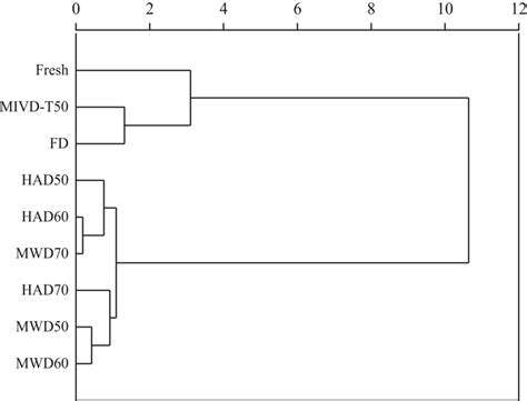 Cluster Analysis Of Antioxidant Quality Of Different Drying Methods Download Scientific Diagram
