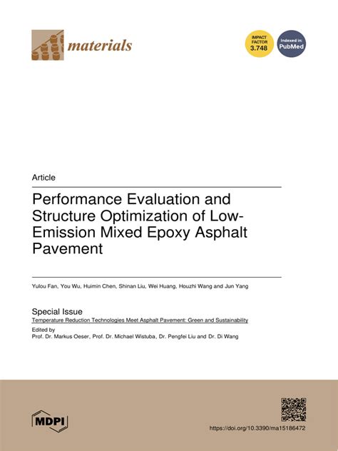 Performance Evaluation And Structure Optimization Of Low Emission Mixed Epoxy Asphalt Pavement
