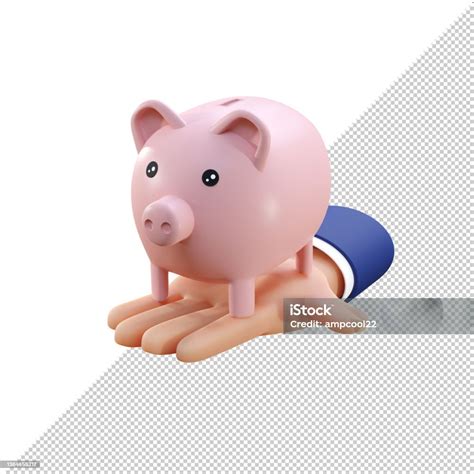 분홍색 돼지 저금통을 들고 있는 사업가의 손 비즈니스 절약 금융 개념 3d 일러스트 렌더링 사용하기 쉬운 클리핑 경로가 있습니다 0명에 대한 스톡 사진 및 기타 이미지