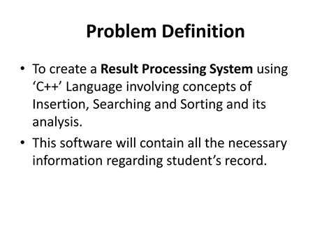 Result Processing System Project Pptx Computer Software And