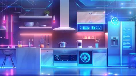 Premium Photo Modern Kitchen Interior Design In Smart Home Future