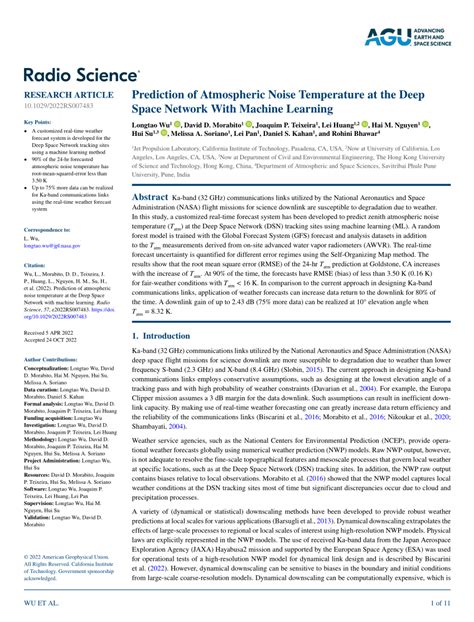 Prediction Of Atmospheric Noise Temperature At The Deep Space Network With Machine Learning
