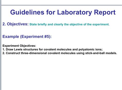 Guidelines For Laboratory Report2 ﻿objectives State