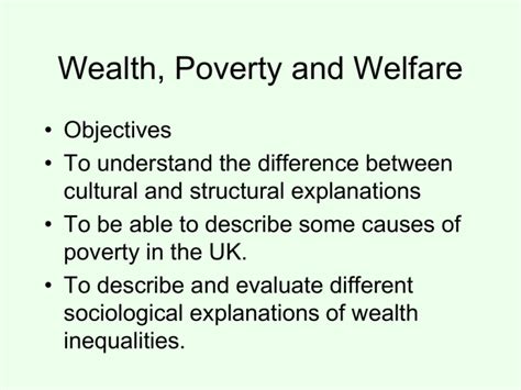 Cultural And Structural Poverty