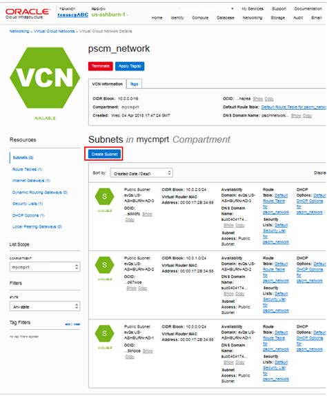 Create A Virtual Cloud Network For Cloud Manager In The Oracle Cloud Infrastructure Console