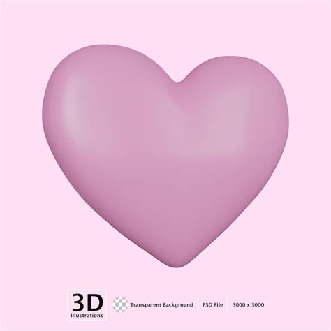 Premium Psd Heart Iocn 3d Illustration