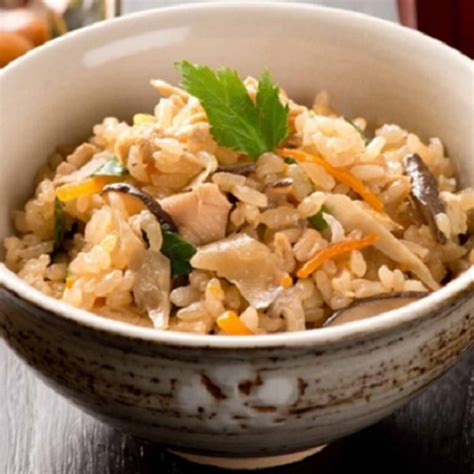 Takikomi Gohan Chicken And Vegetables In A Rice Cooker