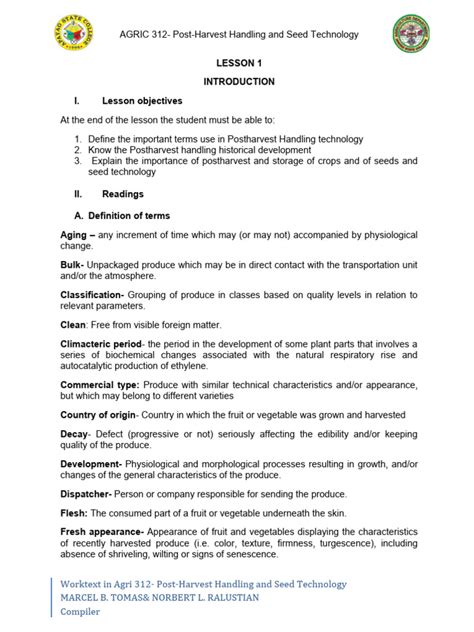 module week 1 8 pdf vegetables postharvest