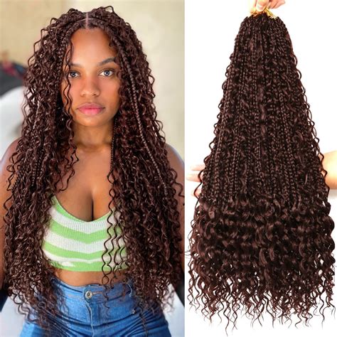 Goddess Bohemian Box Braids Crochet Hair 8 Packs 18 Inch