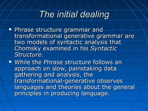 Transformational Generative Grammar Ppt Technology And Computing