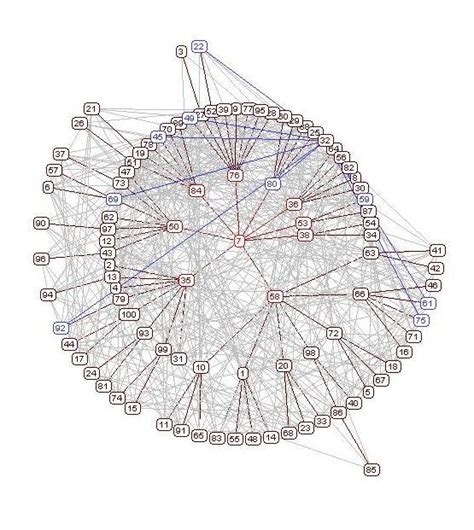 random network with 100 nodes fig 5 mst network constructed in a