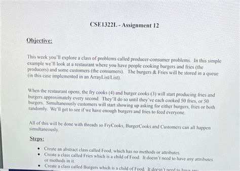 Solved Cse1322l Assignment 12 Objective This Week Youll